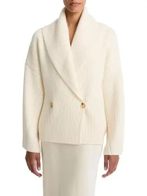 Vince Wool-blend Shawl Collar Sweater Coat - Off White