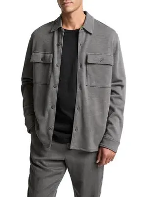 Vince Double-slub Cotton-blend Shirt Jacket - Slate