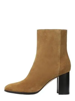 Vince Suede Ankle Boots With Block Heel - Sahara