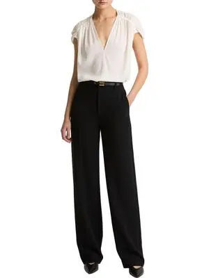 Vince Elsa High-rise Crepe Straight-leg Trouser - Black