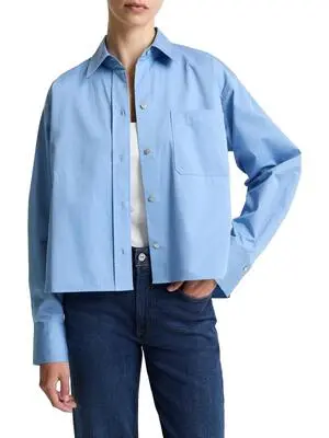Vince Cropped Cotton Twill Shirt - Hydra