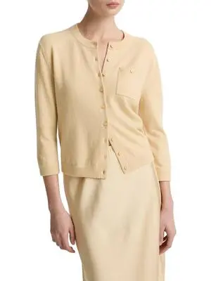 Vince Wool & Cashmere-blend Pocket Cardigan - Chamomile