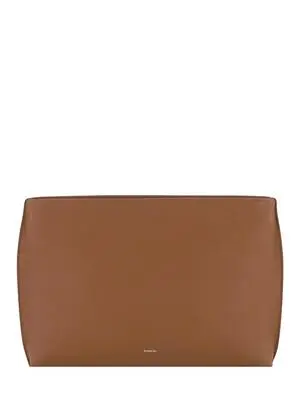 Vince Nappa Leather Zip Pouch - Saddle