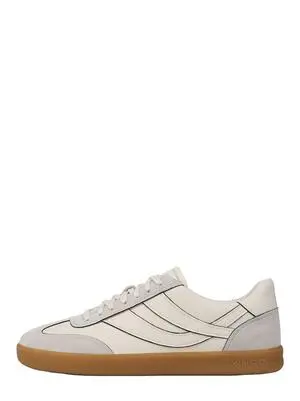 Vince Oasis Contrast-edge Leather & Suede Sneakers - Horchata/pebble White
