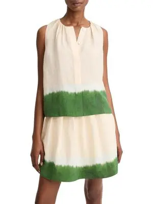 Vince Tie-dye Sleeveless A-line Top - Porcelain/herba