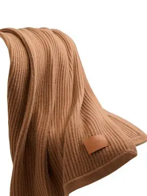 Vince Wool And Cashmere Cardigan-stitch Throw - Mink
