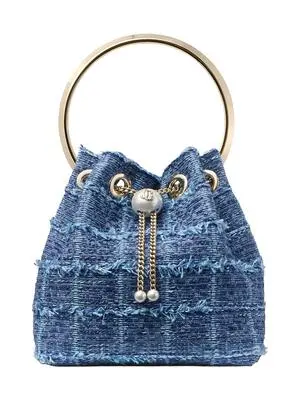 JIMMY CHOO Bon Bon Denim Top Handle Bag - Navy