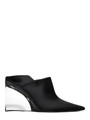 Alaïa Satin Invisible Wedge Mules - Clear