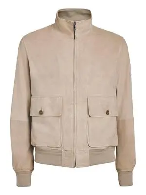 Belstaff Seaway Suede Bomber Jacket - Beige