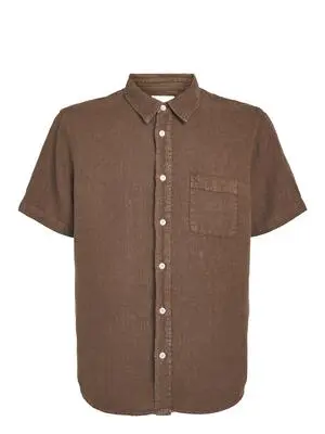 Citizens Of Humanity Linen Short-sleeve Cairo Shirt - Brown