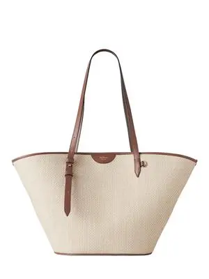 Mulberry Raffia Basket Tote Bag - Brown