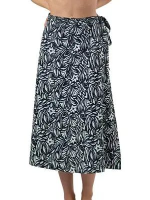 UV SKINZ UV Skinz UPF 50+ Sun Wrap Midi Skirt Black Botanical