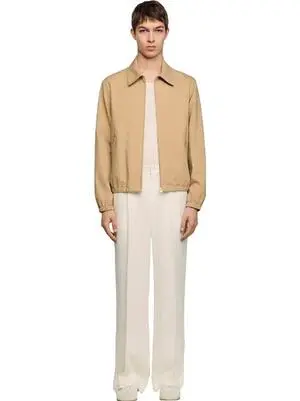 Sandro Zip-up Cotton Jacket - Sand