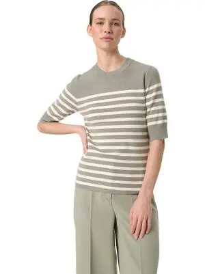 SOAKED IN LUXURY Soaked In Luxury Slim Fit Striped Crew Neck Pullover
