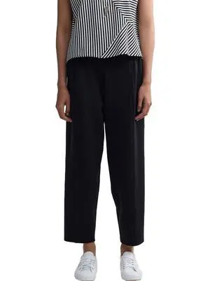LUUKAA Lumara Solid Seam-detail Barrel Leg Pants - Black