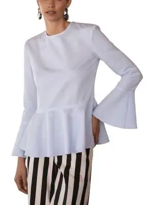 THE IQ COLLECTION Pia Stripe Shirt - Blue Stripes
