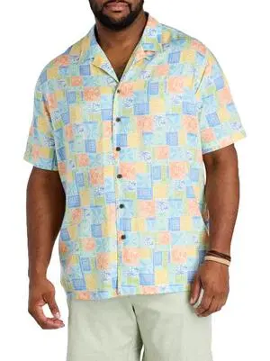 OAK HILL BY DXL Big & Tall Colorful Paradise Sport Shirt - Multi