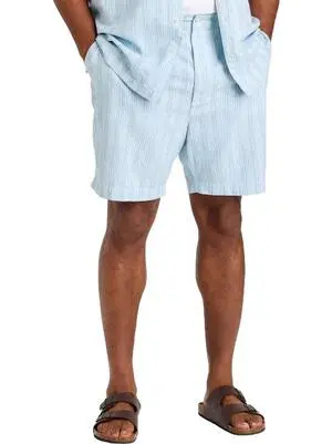 OAK HILL BY DXL Big & Tall Striped Cabana Shorts - Blue Multi