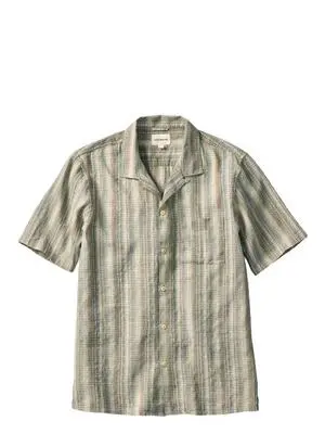 Lucky Brand Big & Tall Linen-blend Camp Shirt - Olive Multi