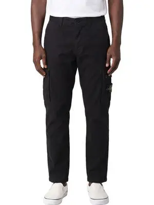 Stone Island Cotton Cargo Trousers - Black