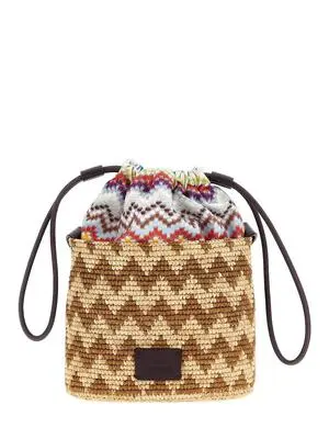 Missoni Zigzag Raffia Bucket Bag - Multicolor