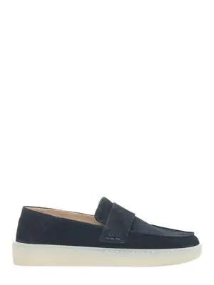 BOSS Suede Loafers With Penny Bar And Rubber Sole - Blue