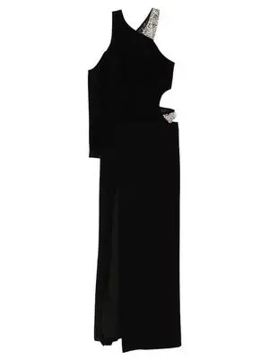 JEAN-LOUIS SABAJI Crystal Embellished Cut-out Maxi Dress - Black