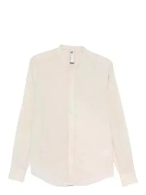 Imperial Mandarin-collar Long-sleeve Shirt - Neutrals