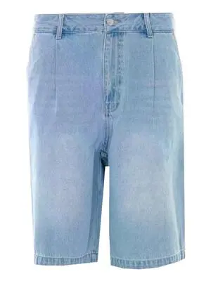 DUNST Pleated Denim Shorts - Blue