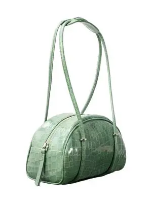 By Far Kimberly Bowler Crocodile-effect Shoulder Bag - Green