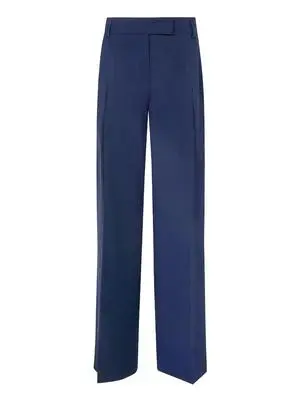 DRHOPE Pleated Straight-leg Trousers - Blue