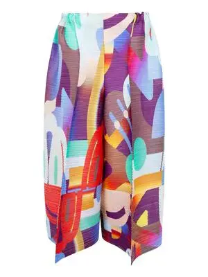 Issey Miyake Abstract Print Shorts - Purple