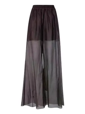 DRHOPE Sheer Straight-leg Trousers - Brown