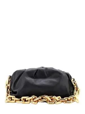 Bottega Veneta The Chain Pouch Leather Shoulder Bag - Black
