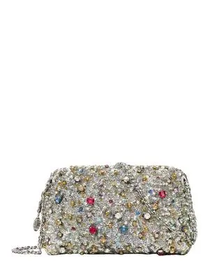 Tory Burch Fleming Embellished Crossbody Bag - Silver