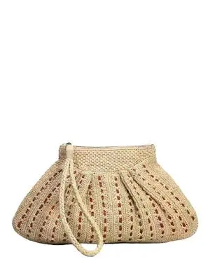 IBELIV Mezzo Woven Pleated Clutch Bag - Neutrals