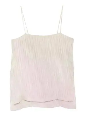 RAME Spaghetti Strap Top With Frayed Detailing - Neutrals