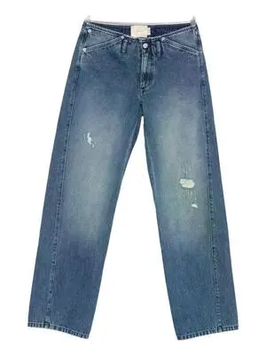 Paloma Wool Distressed Straight-leg Jeans - Blue