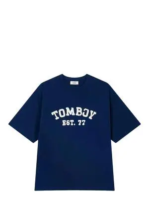 STUDIO TOMBOY Logo-embroidered T-shirt - Blue