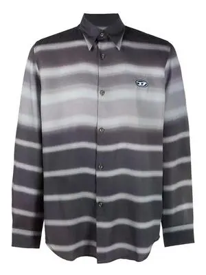 DIESEL® S-tucked Striped Tencel™ Lyocell Shirt - Grey