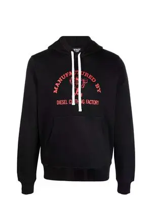 DIESEL® Graphic Print Pullover Hoodie - Black
