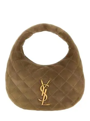 Saint Laurent Quilted Suede Tote Bag - Brown