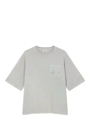 STUDIO TOMBOY Paint-splatter Chest-pocket T-shirt - Grey