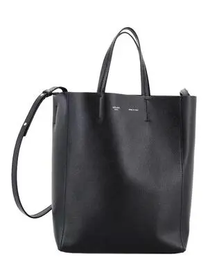 Celine Vertical Cabas Grained Calfskin Tote Bag - Black