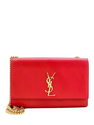 Saint Laurent Grainy Leather Medium Crossbody Bag - Red