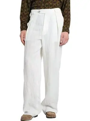 Emporio Armani Pleated Wide-leg Trousers - White