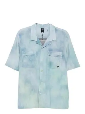 Moose Knuckles Denim-print Short-sleeve Shirt - Black
