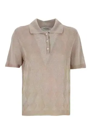 GRAN SASSO Diamond-knit Short-sleeve Top - Neutrals