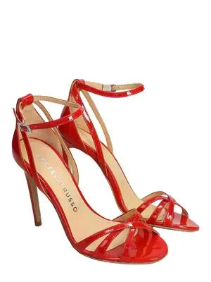 FRATELLI RUSSO Fratelli Russo Patent Leather Crossover Strap Sandals Red
