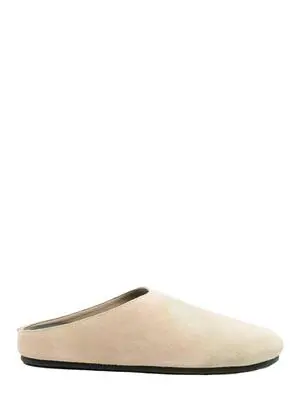 ST. AGNI St. Agni Round Toe Flat Mules Neutrals